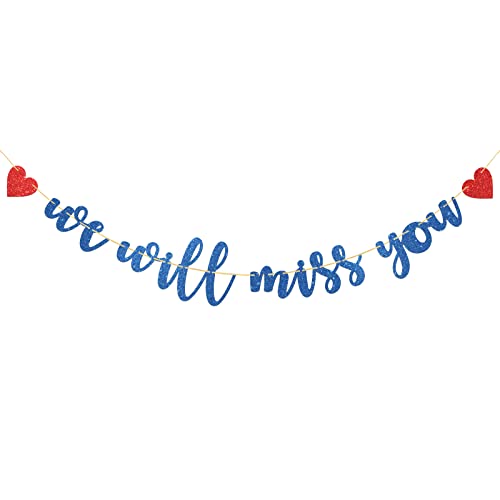 Dalaber We Will Miss You Banner for Retirement,Farewell Party,Going Away Party Decorations - Goodbye Themed Party Decoration Supplies - Blue