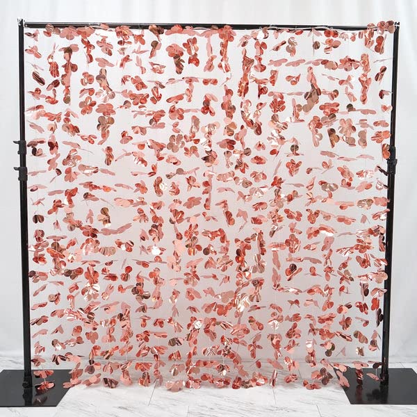 Efavormart 6 ft x 6 ft Flower Garland Backdrop Curtain for Wedding Birthday Party Banquet Event Decoration - Rose Gold
