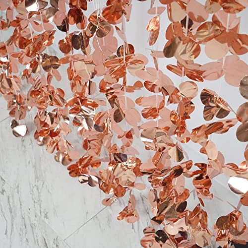 Efavormart 6 ft x 6 ft Flower Garland Backdrop Curtain for Wedding Birthday Party Banquet Event Decoration - Rose Gold