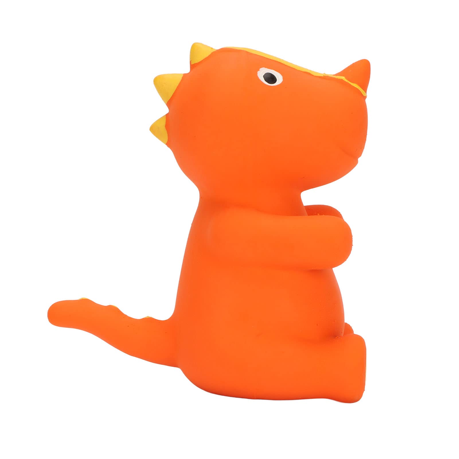 Squeaky Animal Dog to, Squeaky Dinosaur Dog Toy Palatable Interesting Latex Bite Resistant Relieve Anxiety for Pets (Orange Ceratopsian)