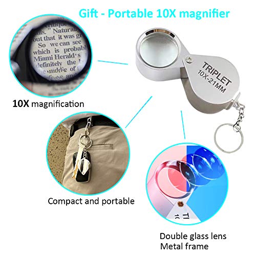 5X Handheld Magnifier with Metal Handle High Clarity Reading Magnifying Glass for Book Newspaper Maps fine Print ,Archeology,Soldering Repair,Science and Craft,Great for Seniors and Kids(90mm/3.5")