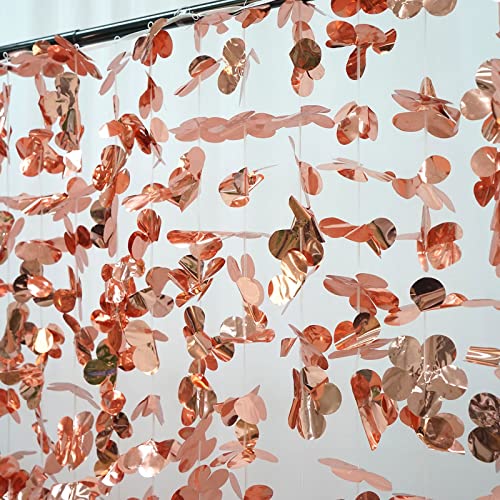 Efavormart 6 ft x 6 ft Flower Garland Backdrop Curtain for Wedding Birthday Party Banquet Event Decoration - Rose Gold