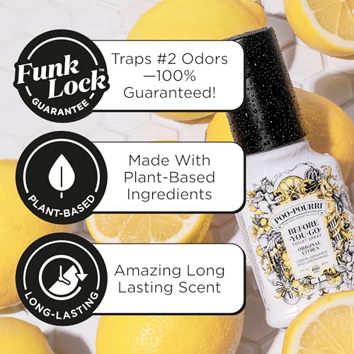 Poo-Pourri Before-You-Go Toilet Spray, Original Citrus, 2 Fl Oz - Lemon, Bergamot and Lemongrass