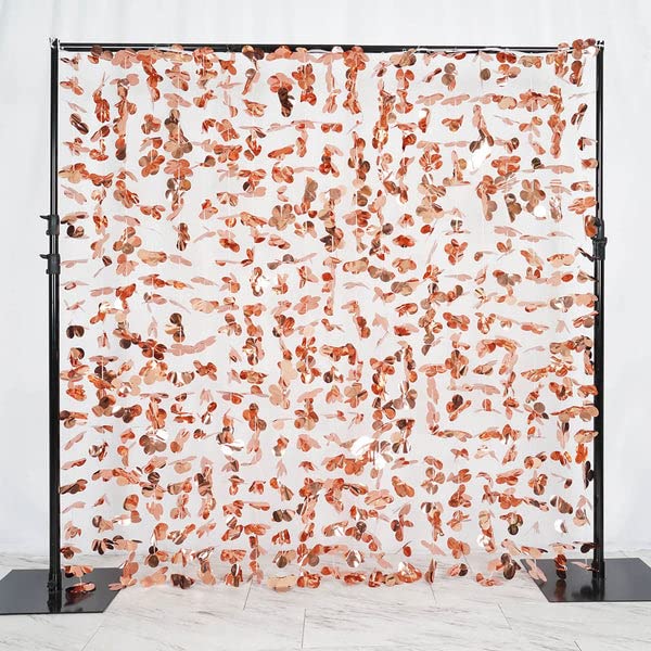 Efavormart 6 ft x 6 ft Flower Garland Backdrop Curtain for Wedding Birthday Party Banquet Event Decoration - Rose Gold