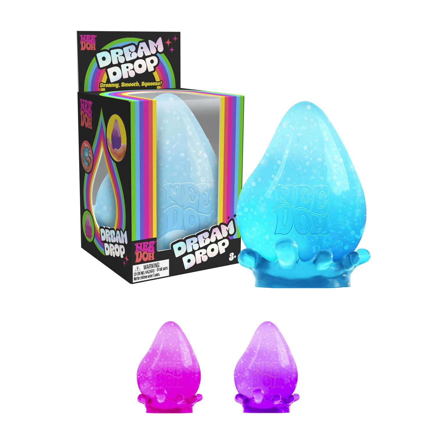 Schylling NeeDoh Dream Drop - Sensory Squeeze Toy with Dreamy Smooth Squeeze - 3" Tall - Color May Vary (Pack of 1)