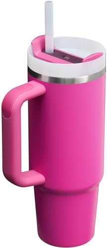 Stanley Quencher H2.0 Tumbler with Handle and Straw 30 oz | Flowstate 3-Position Lid | Cup Holder Compatible for Travel | Insulated Stainless Steel Cup | BPA-Free | Fuchsia