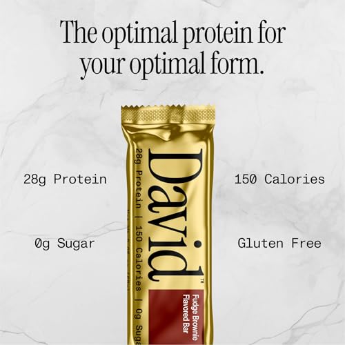 David, Protein Bar, Variety Pack, Pack of 6 Protein Bars | 28g of Protein | 150 Calories | 0g of Sugar - High Protein, Low Carb, Gluten Free Protein Bar
