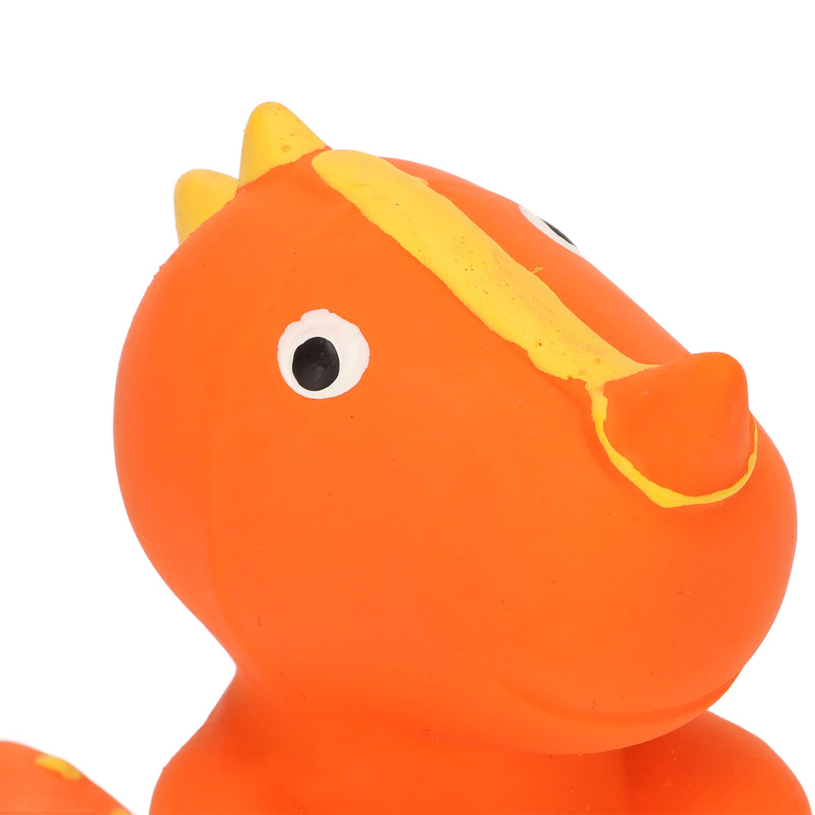 Squeaky Animal Dog to, Squeaky Dinosaur Dog Toy Palatable Interesting Latex Bite Resistant Relieve Anxiety for Pets (Orange Ceratopsian)