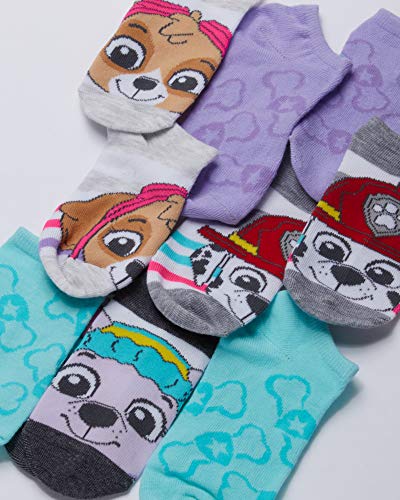 Nickelodeon Girls Paw Patrol 5 Pack No Show Casual Sock, Multi, 6-8.5 US