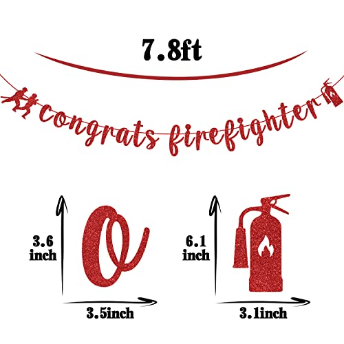 Red Glitter Congrats Firefighter Banner, So Proud of You/Class of 2023/Congrats Grad, 2023 Graduation Party Decorations