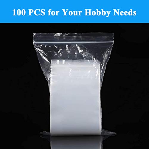 Minoly 3" x 4" Small Zip Baggies for Jewelry, 2 Mil 100pcs Reclosable Clear Zipper Plastic Bags for Cards, Craft Beads, Seeds, Coins, Tiny Parts, Pills, Screws etc