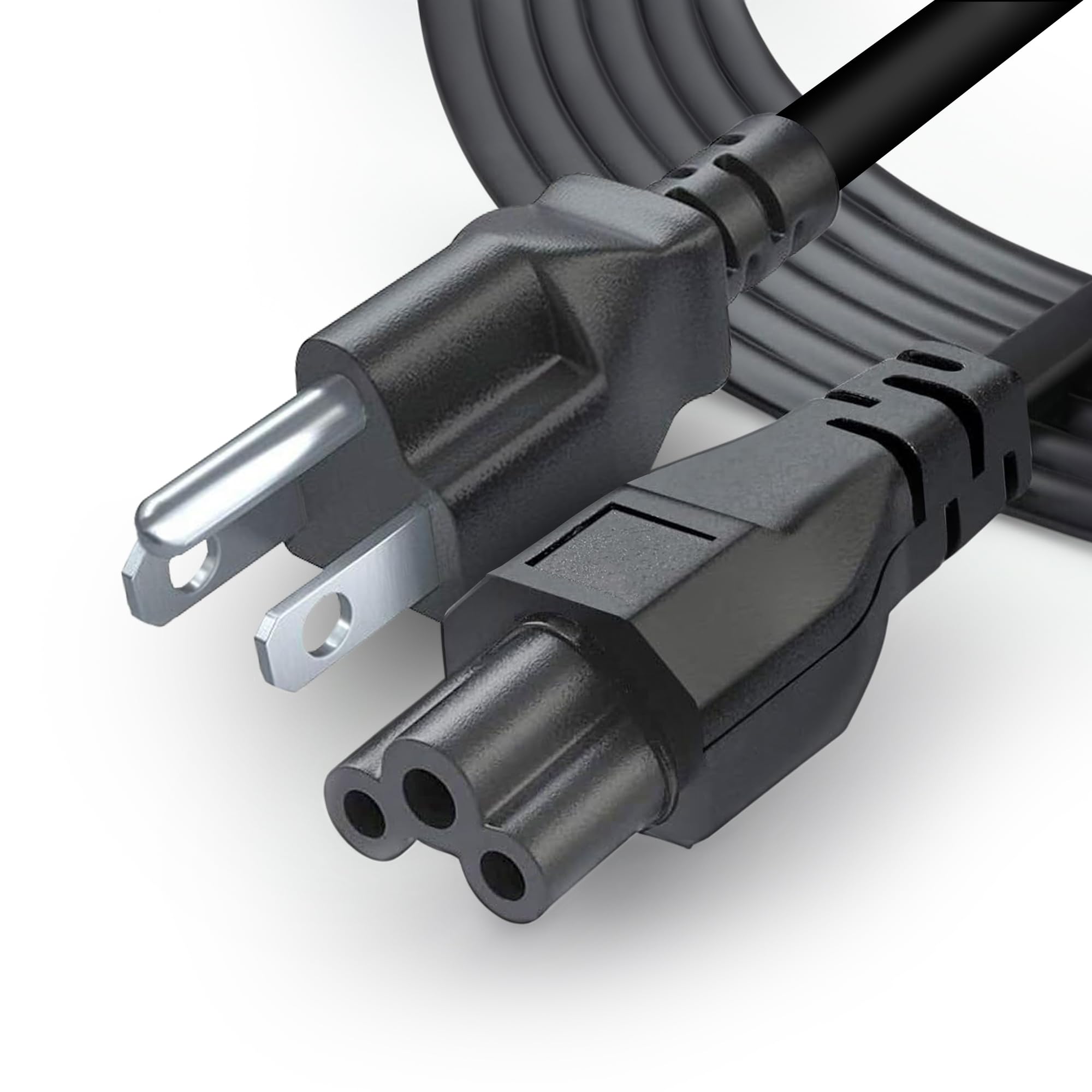 3 Prong AC Laptop Power Cord 5Ft Universal Power Cable | 125V | for Dell HP LG Lenovo Asus Acer Toshiba Sony Laptops/Notebooks, Monitors, Printers, Scanners NEMA 5-15P to C5 Power Cable
