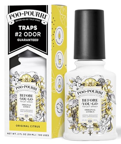Poo-Pourri Before-You-Go Toilet Spray, Original Citrus, 2 Fl Oz - Lemon, Bergamot and Lemongrass