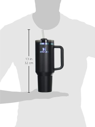 STANLEY Quencher H2.0 Tumbler with Handle and Straw 40 oz | Flowstate 3-Position Lid | Cup Holder Compatible for Travel | Insulated Stainless Steel Cup | BPA-Free | Black Chroma