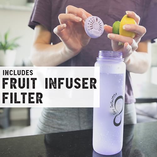Live Infinitely 24 oz Water Bottle with Time Marker - Insulated Measured Water Tracker Screen - BPA Free Gym Water Bottle - Locking Flip Top Lid, Rubberized (Emerald, 24oz)