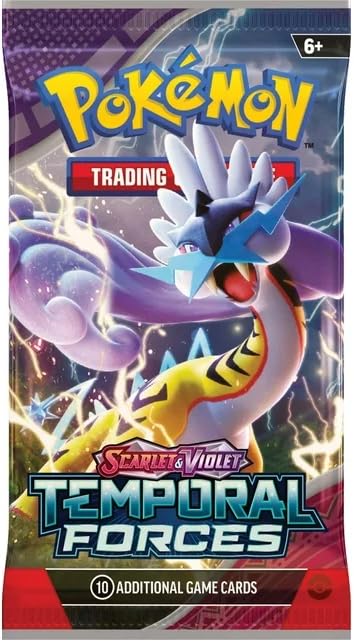 Sportsntoys Scarlet and Violet Temporal Forces New Single Booster Bundle Pack -Factory Sealed- Comes with Extra Foil Collector Card