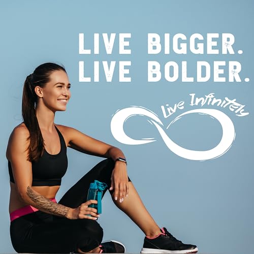 Live Infinitely 24 oz Water Bottle with Time Marker - Insulated Measured Water Tracker Screen - BPA Free Gym Water Bottle - Locking Flip Top Lid, Rubberized (Emerald, 24oz)