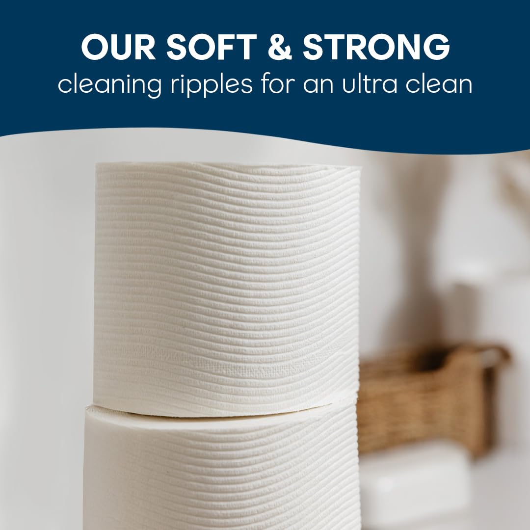 Cottonelle Ultra Clean Toilet Paper with Active CleaningRipples Texture, Strong Bath Tissue, 24 Family Mega Rolls (24 Family Mega Rolls = 132 Regular Rolls) (4 Packs of 6), 353 Sheets per Roll