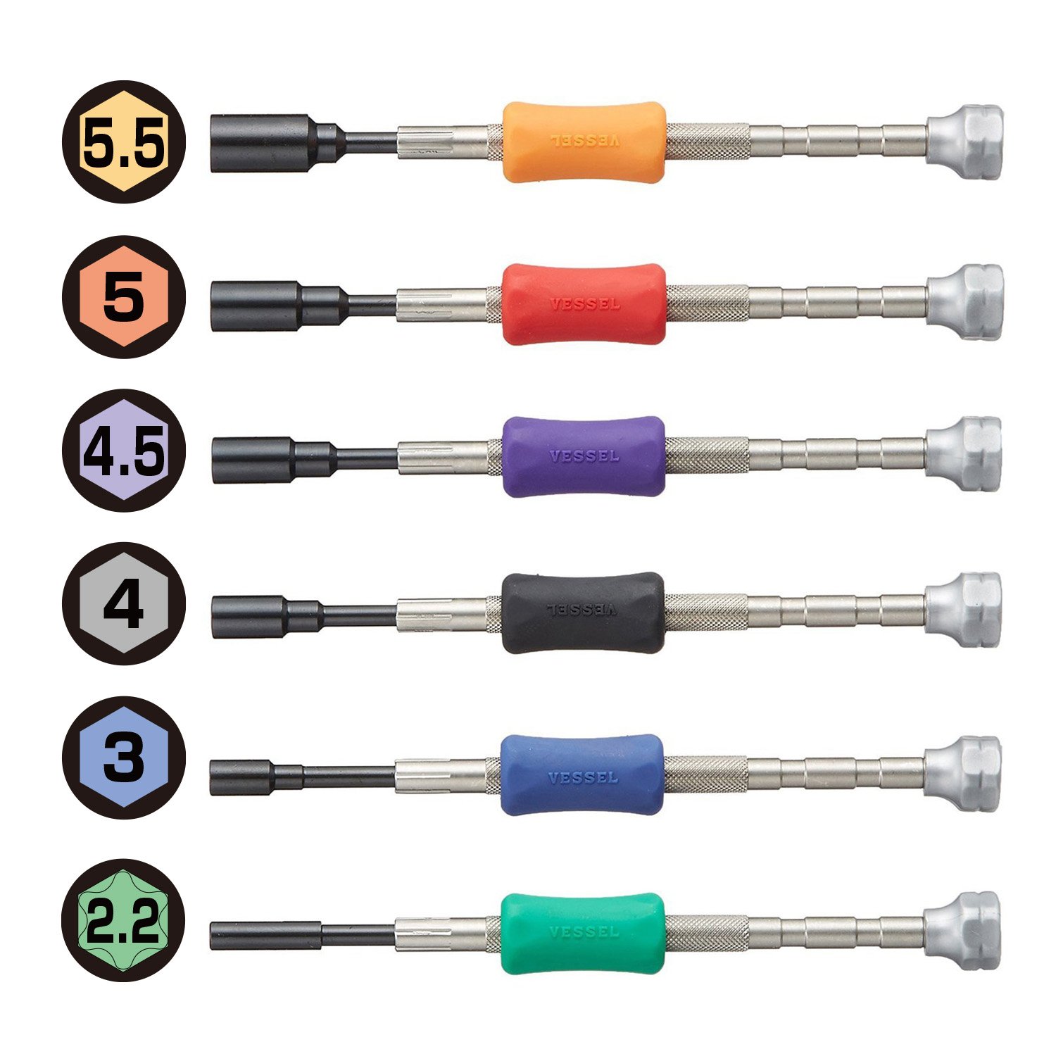 VESSEL Precision Screwdriver Set TD-57 / A/F2.2 / A/F3.0 / A/F4.0 / A/F4.5 / A/F5.0 / A/F5.5