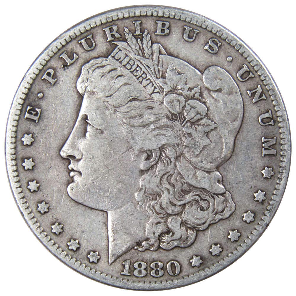 1880 S Morgan Dollar F Fine 90% Silver $1 US Coin Collectible