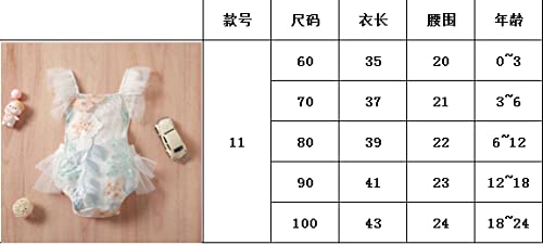 Newborn Infant Baby Girl Ruffle Sleeve Romper Flower Lace Sleeveless Backless Summer Clothes 0-24 Months (White , 0-3 Months )
