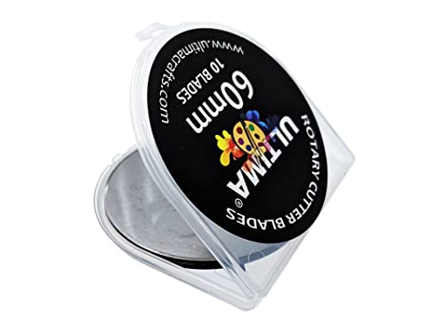 Ultima 60mm Rotary Cutter Blades β 10 Blades Per Pack β Fits Most Rotary Cutters Including Fiskars, Olfa, Martelli and TrueCut β Cuts Quilting Fabric, Leather, and More