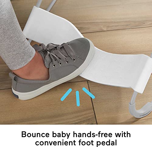 Fisher-Price See & Soothe Deluxe Bouncer โ Navy Foliage, Portable Baby seat with Vibrations, Music and Sounds