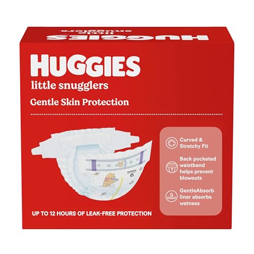 Huggies Newborn Diapers, Little Snugglers Newborn Diapers, Size Newborn (up to 10 lbs), 144 Count