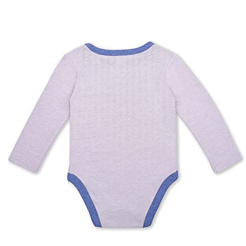 Disney Baby Boy Winnie the Pooh Long Sleeve Grey Bodysuit, Blue Bib and Baby Pants Set