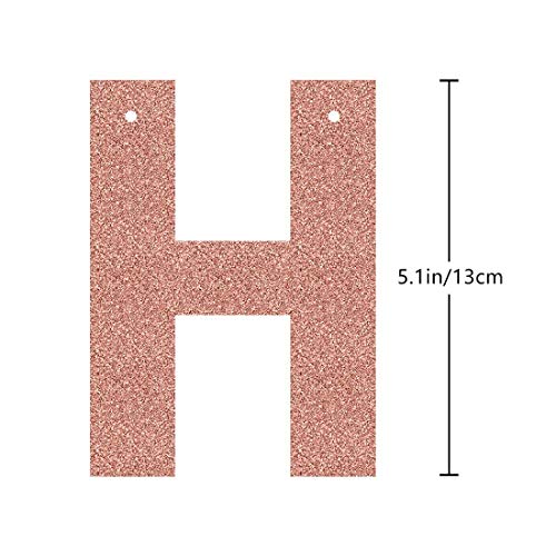 Rose Gold 7th Birthday Banner, Glitter Happy 7 Years Old Boy or Girl Party Decorations, Supplies