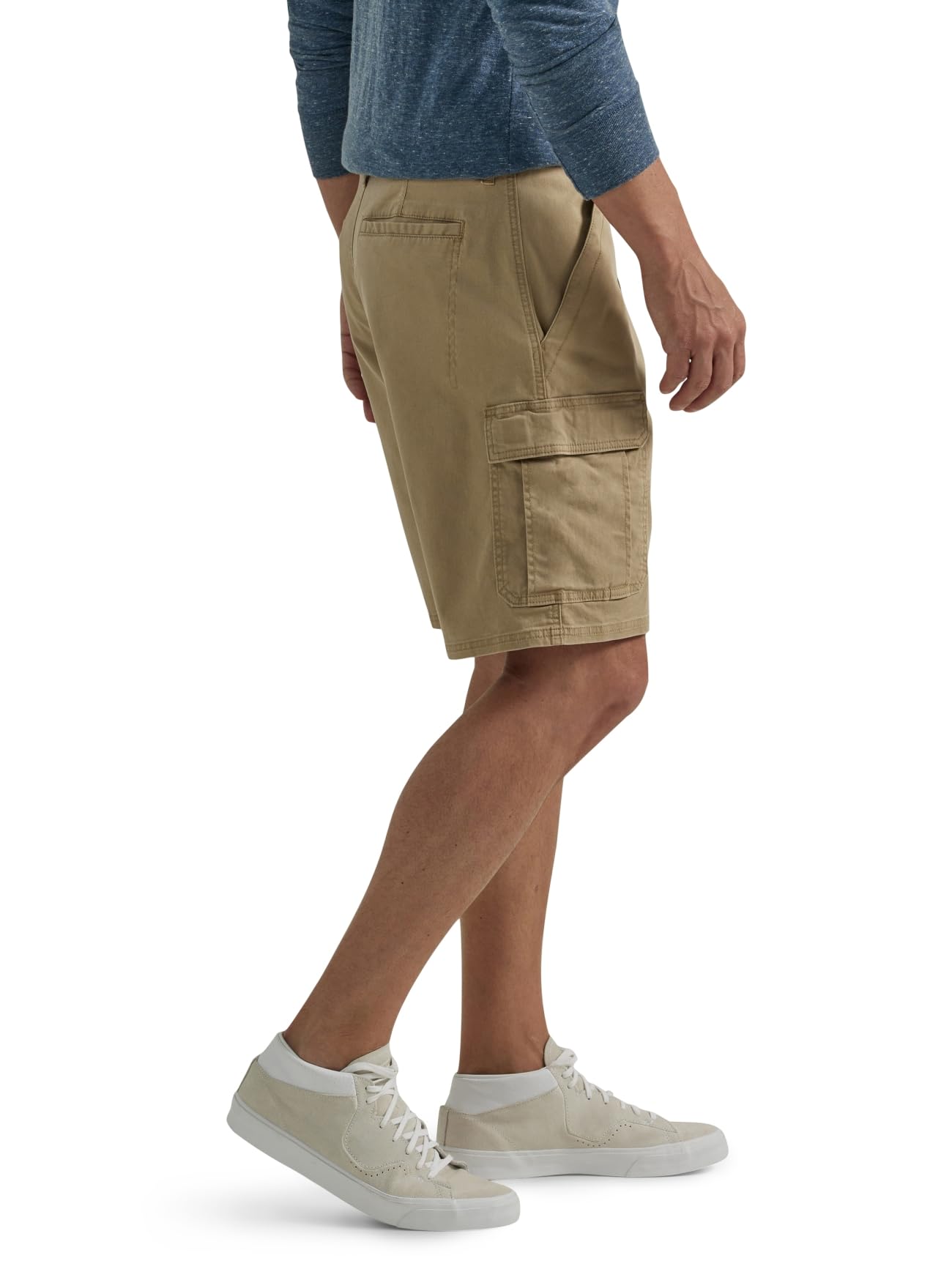 Wrangler Authentics Men's Classic Cargo Stretch Short, Grain Twill, 38