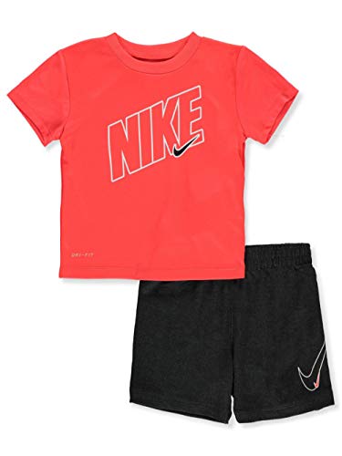 Nike Baby Boy's Dri-FIT Graphic T-Shirt and Shorts Two-Piece Set (Infant) Black Heather 18 Months (Infant)
