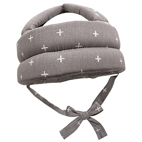 Ocanoiy Baby Head Protector Toddler Infant Helmet No Bump Head Cushion Baby Knee Pads Baby Helmet for Crawling Walking Protective Hat Safety Harness (Gray)