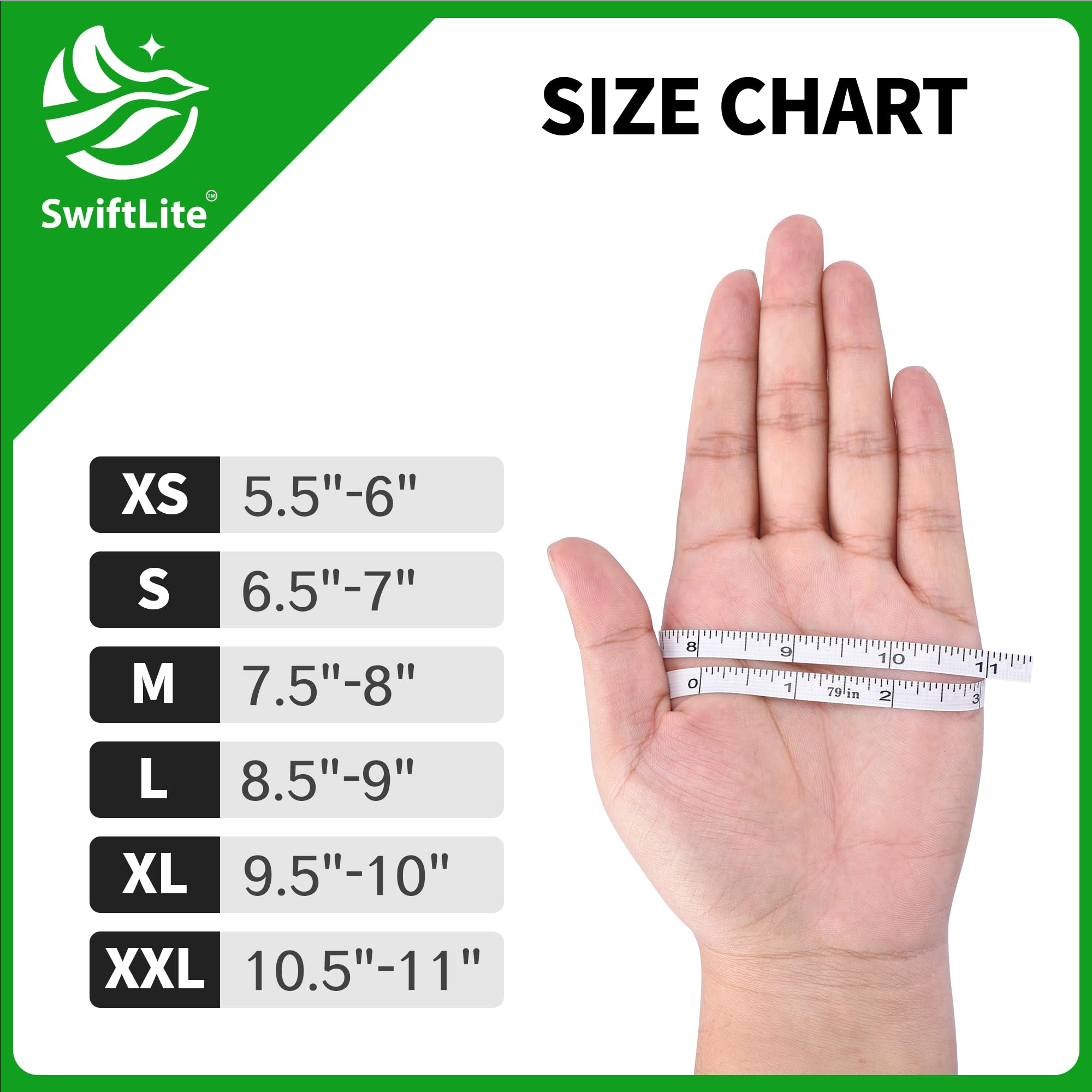 SWIFTLITE Disposable Vinyl Gloves, Food Safe, Latex-Free Powder-Free Clear Plastic Gloves for Cooking, House Clean, Food Prep (100, Medium)