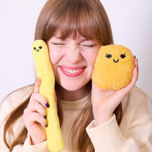 Emotional Support Chicken Nuggets by Relatable, Cuddly Easter Stuffed Animals and Toys, Squishy Toys and Plushies, Great Easter Basket Stuffers for Teens, Includes 5 Plushies with Carrying Basket