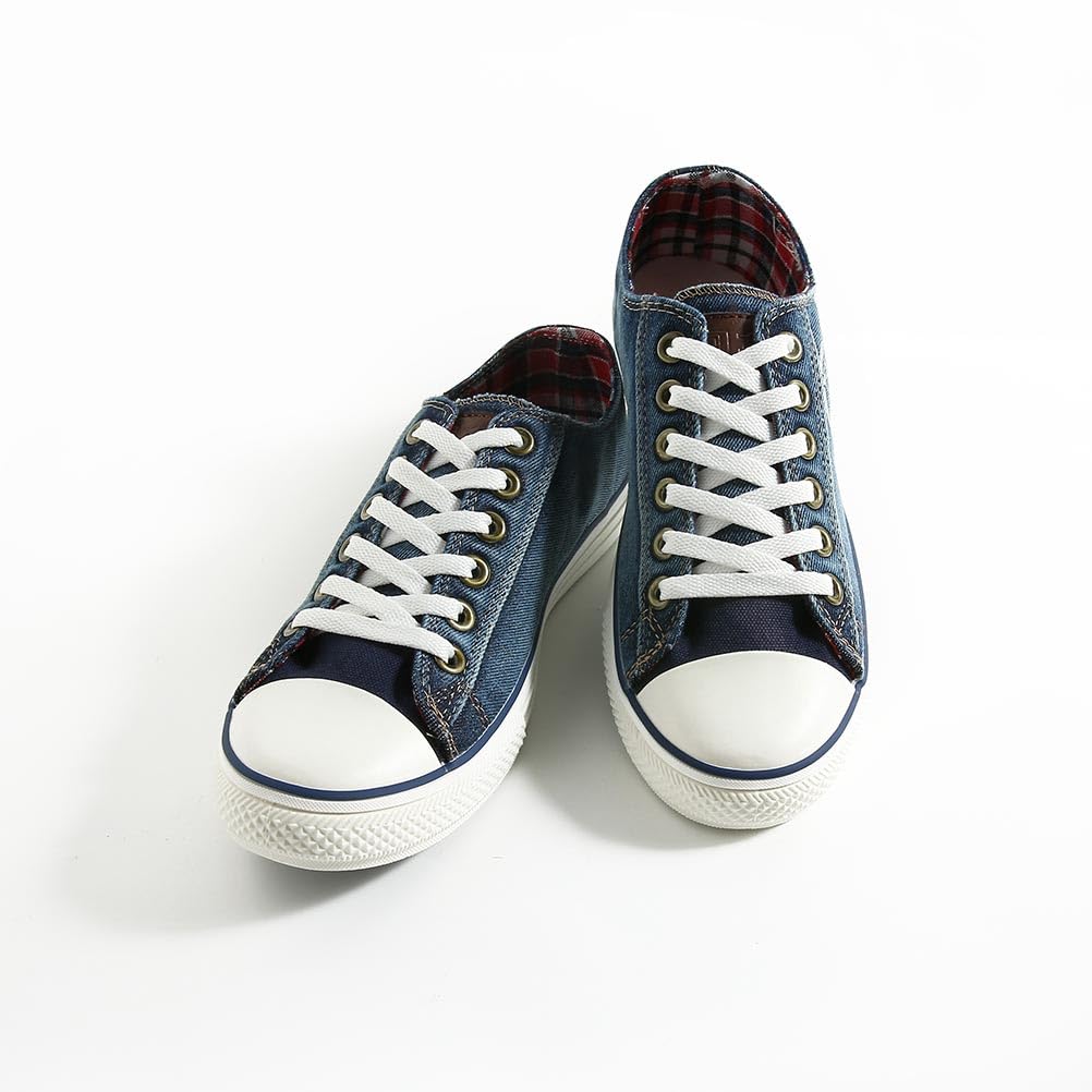 VSUDO 54" Flat Laces for Sneakers, White Shoelaces, Replacements Laces for Women or Men (1 Pair-White-137CM)