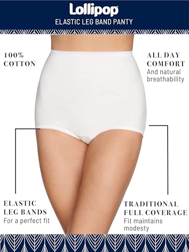 Vanity Fair Women's Lollipop Plus Size Brief Panties 15861, Elastic Leg Opening-Candleglow (3 Pack), X-Large (8)