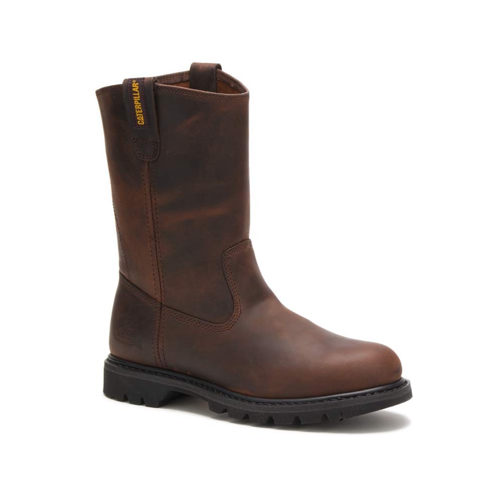 Cat Footwear Men's Revolver Pull-on Soft Toe Work Boot, Brown, 10.5