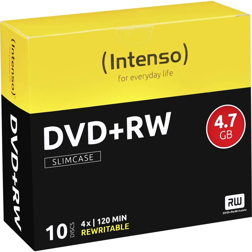 Intenso DVD+RW Jewel Case 4X Speed DVD Blanks Pack of 10