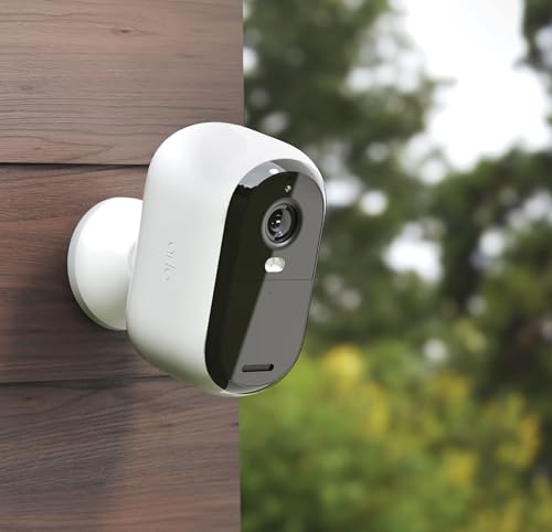 Arlo Essential Wireless Hd Security Camera, 2nd Generation, Outdoor & Indoor Wireless Camera with Color Night Vision - White, 1-Pack, VMC2050 (Renewed)