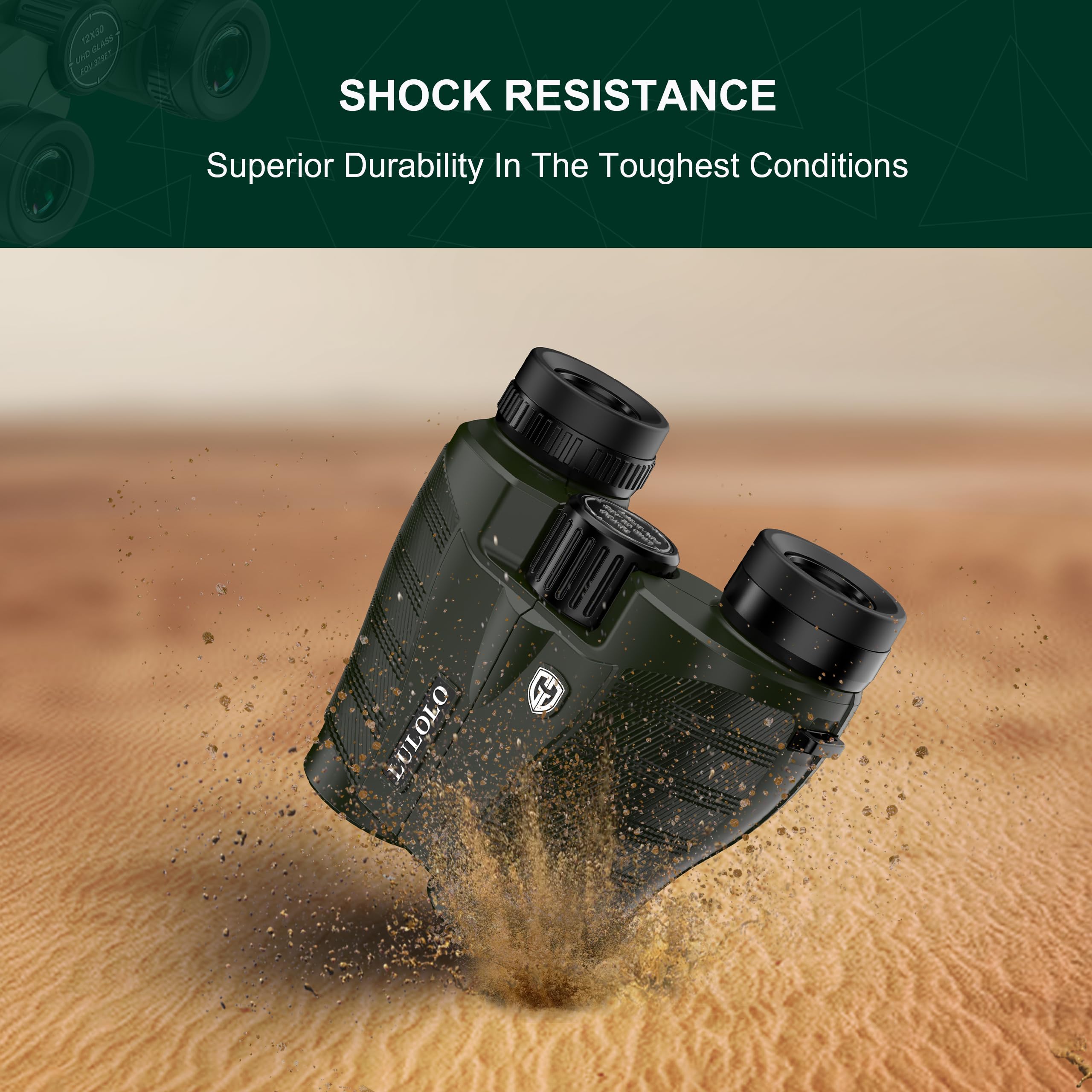 12x30 Compact HD Binoculars for Adults and Kids High Powered - Large View Binoculars with Clear Low Light Vision - Super Bright Lightweight & Waterproof Binocular for Bird Watching Travel Hunting