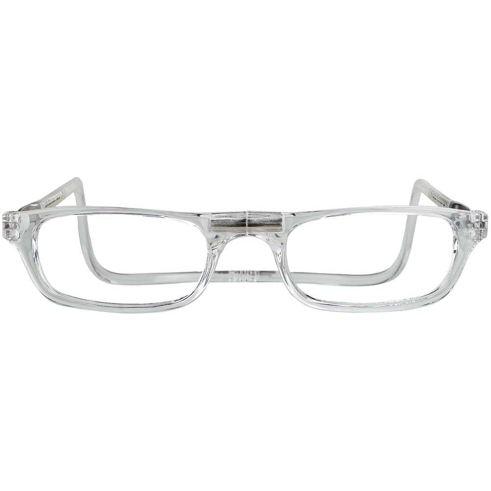 Clic Magnetic Reading Glasses for Men or Women, Computer Readers, Original (S-M, Clear, 2.50 Magnification)