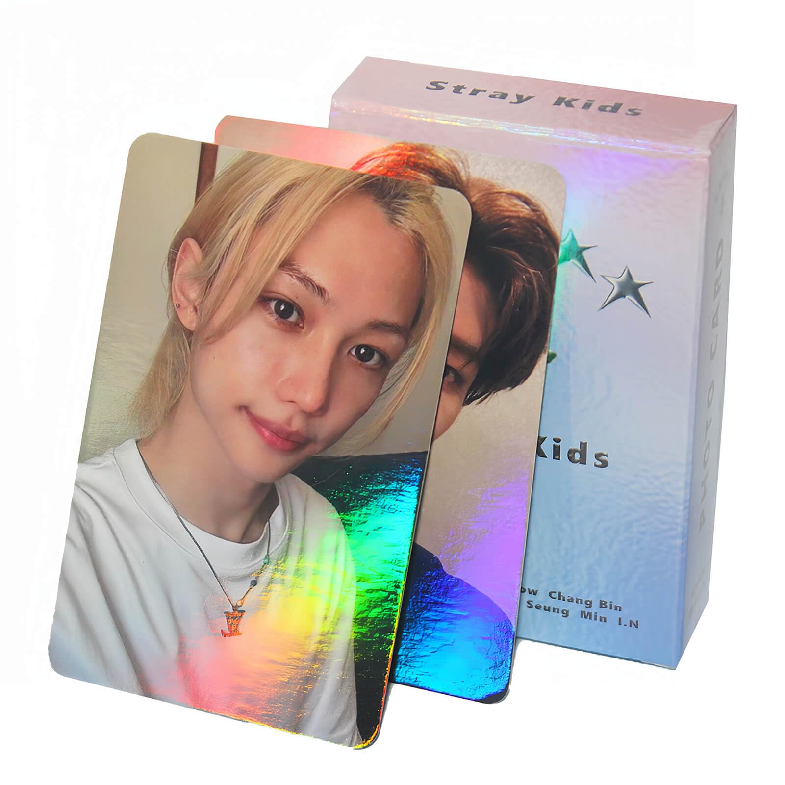 PYAJUU Stray Kids Laser Photocard 50pcs Stray Kids Laser Card Kpop Stray Kids LOMO Cards Kpop Straykids 5-Strar Album Card Stray Kids Photo Cards 5-Star Postcard Gift for Fans Daugher