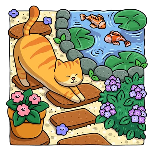 Cat Moments: Meow Life Coloring Book for Adults and Teens