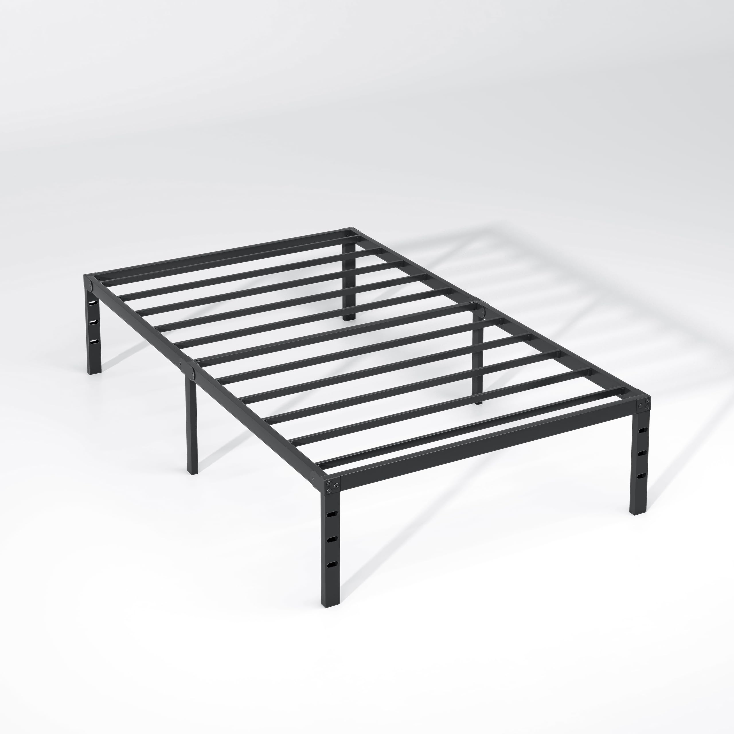 NEW JETO Metal Bed Frame,Twin Size Bed Frame with Storage Space,Heavy Duty Sturdy Mattress Foundation,Easy Assembly,No Box Spring Needed, Black,14 Inch,Twin