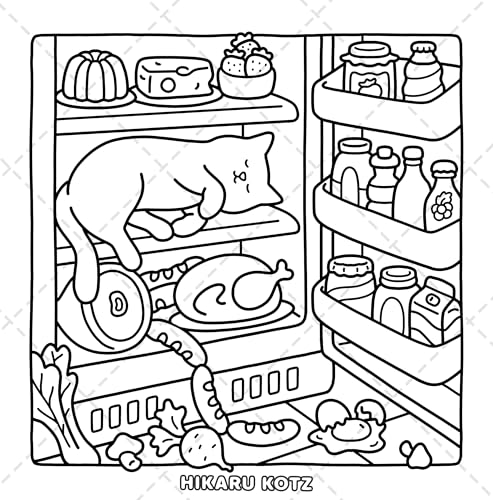 Cat Moments: Meow Life Coloring Book for Adults and Teens