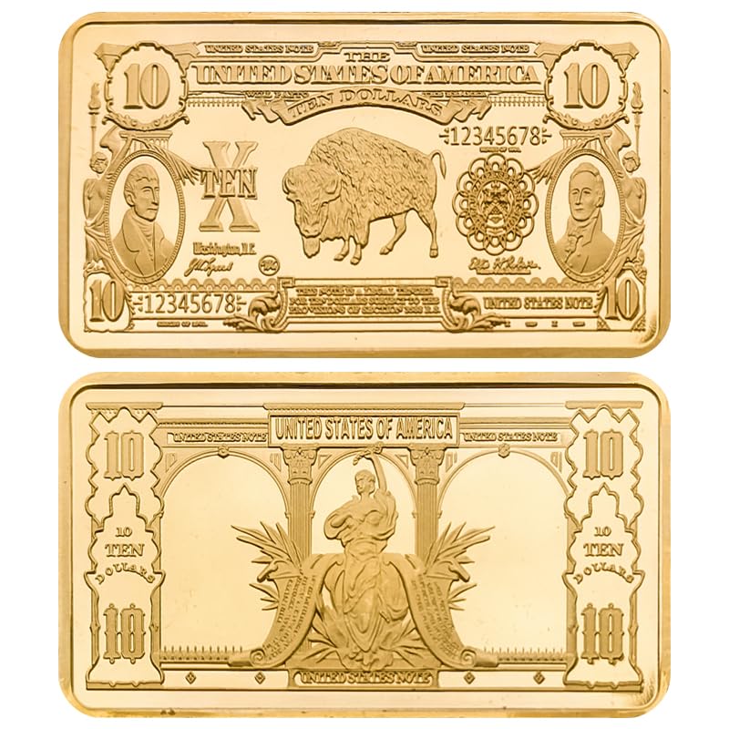 4pcs/lot US 1899-1901 Dollars Challenge Gold Plated Bar with Coin Holder America Collectables Coin Bullion Set Box (Gold)