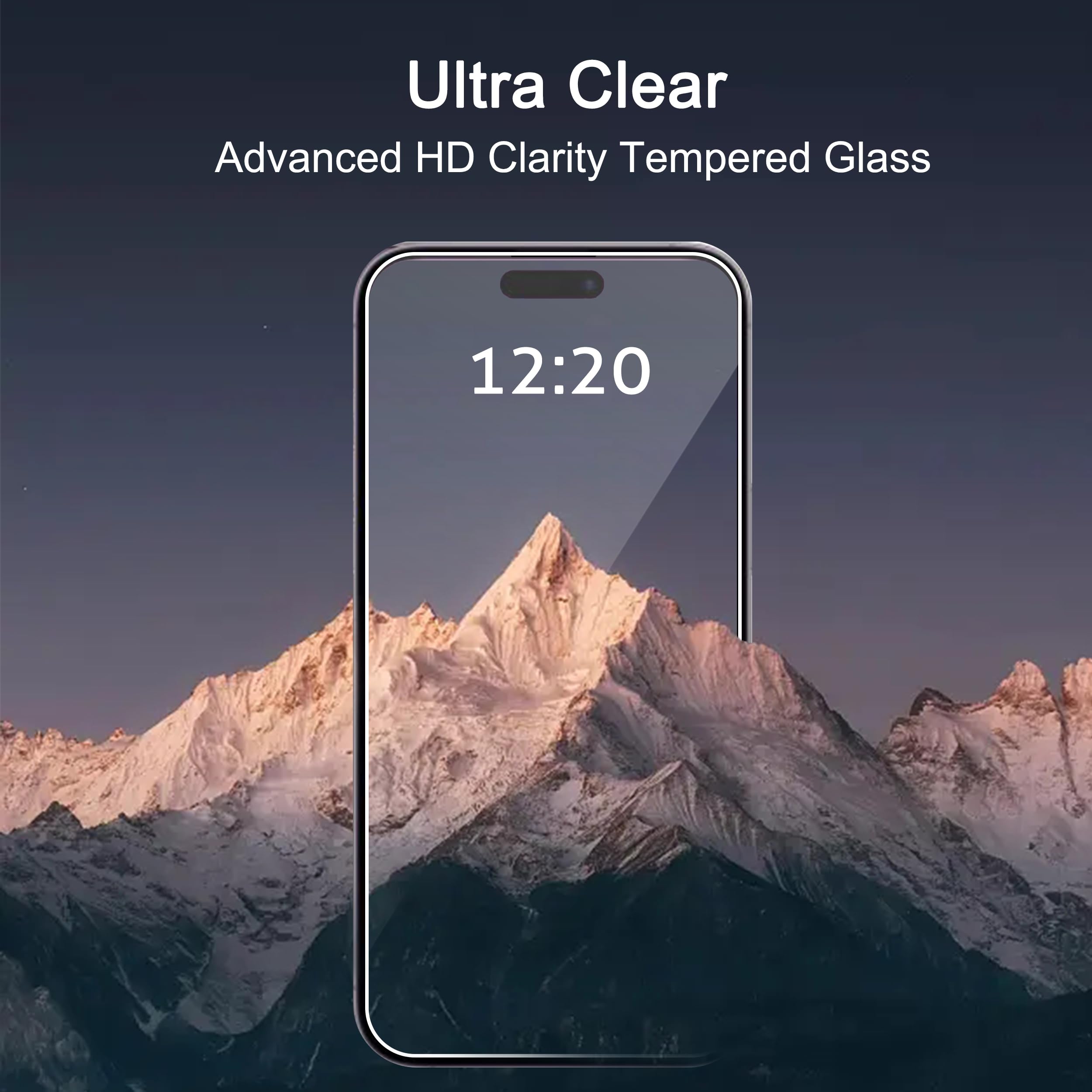 Ailun Screen Protector for iPhone 16 / iPhone 15 / iPhone 15 Pro [6.1 Inch] Display 3 Pack Tempered Glass, Dynamic Island Compatible, Case Friendly [Not for iPhone 16 Pro 6.3 Inch].