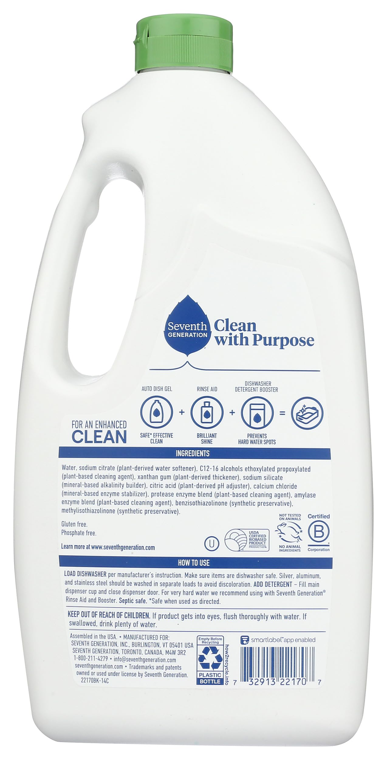 Seventh Generation Free and Clear Dishwasher Detergent Gel 42 Fluid ounce