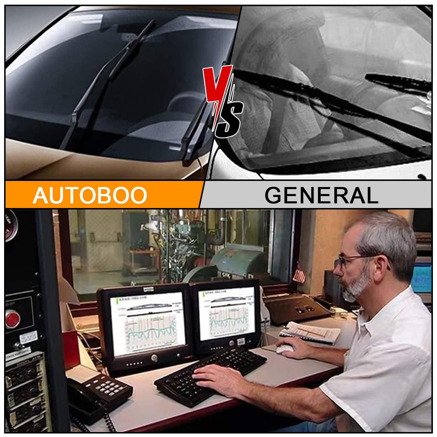 AUTOBOO 26" and 18" Windshield Wipers Blades (Pack Of 2),OEM Quality Premium All-Seasons Wiper blades,Stable and Quiet Armor wiper blades